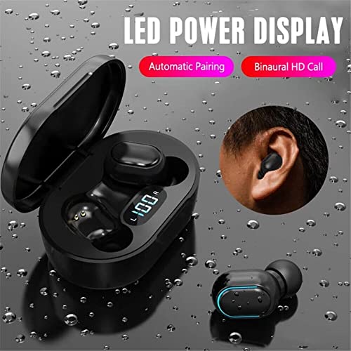 BD&M Wireless Bluetooth Earbuds, HiFi Digital LED Display Stereo Headphones, Waterproof Ear Buds, Hands-Free Calls for Sports, Home, Work, Running