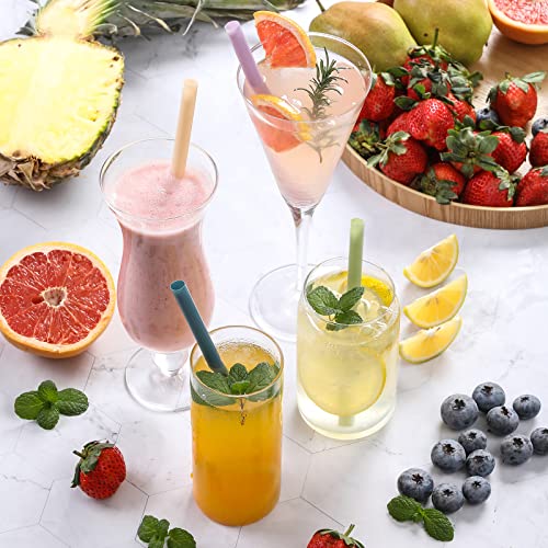 100 Pcs Jumbo Smoothie Straws, Disposable Wide Plastic Drinking Straws, Colorful Plastic Straws for Milkshakes, Smoothies, Boba, Bubble Tea, Ice Coffee - 8.5"L, 0.4" D