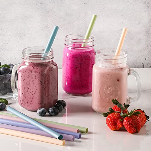 100 Pcs Jumbo Smoothie Straws, Disposable Wide Plastic Drinking Straws, Colorful Plastic Straws for Milkshakes, Smoothies, Boba, Bubble Tea, Ice Coffee - 8.5"L, 0.4" D