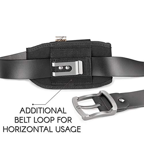 Agoz iPhone 12 Mini Holster, Rugged Cell Phone Holder Belt Clip Case Pouch for Apple iPhone 12 Mini (Fits with Otterbox/Lifeproof/Battery Cover) (Black)