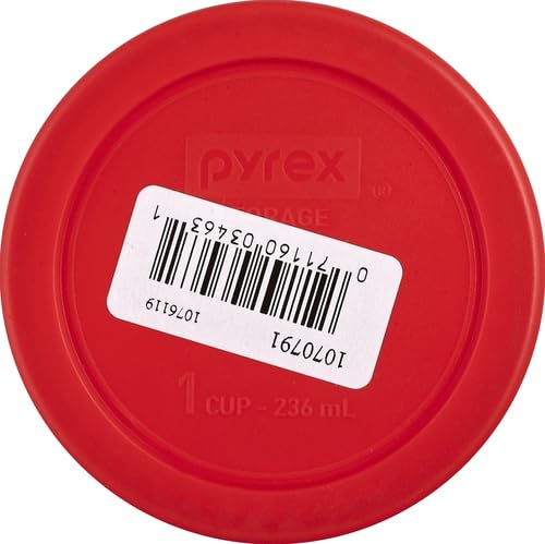 Pyrex Simply Store 1-Cup Single Glass Food Storage Container with Lid, Non-Pourous Glass Round Meal Prep Container with Lid, BPA-Free Lid, Dishwasher, Microwave, Oven and Freezer Safe