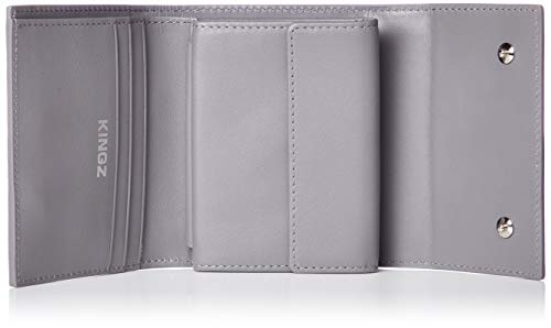 KINGZ(キングズ) Men's Embossed Wallet (Trifold), Grey (Grey Marl)