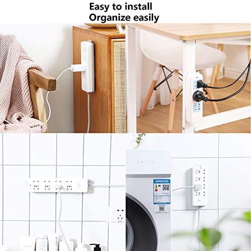 8 Pcs Adhesive Punch-Free Socket Holder - 【New Version】 Self-Adhesive Desktop Socket Fixer, Cable Management Punch Free Surge Protector, Desktop Mobile Plug-in Socket Fixer Bracket Stand (A-8Pcs)
