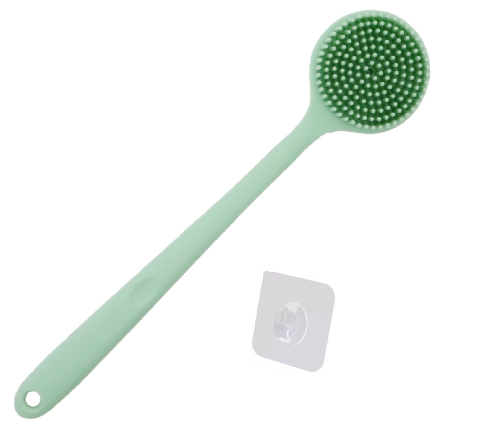 Cinlitek Silicone Body Scrubber, Long Handle Back Scrubber for Shower Brush,Exfoliating Body Scrubber, Shower Scrubber for Body Brush, Soft Silicone Bath Brush for Men,Women&Kids,with a Free Hook