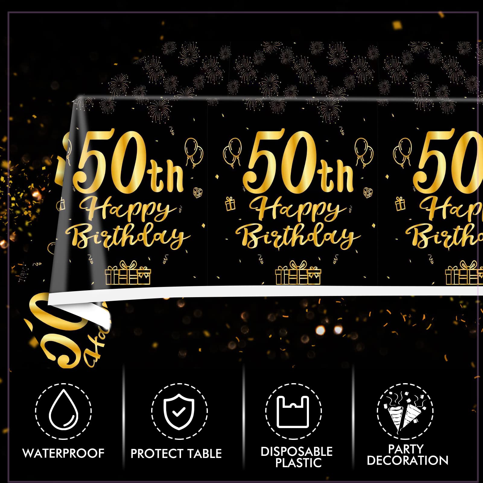 82 Pcs 50th Anniversary Decorations 50th Birthday Decorations Back in 1973 50th Wedding Anniversary Party Supplies Disposable Tableware set Plates Napkins Forks Table Covers Supplies for Men