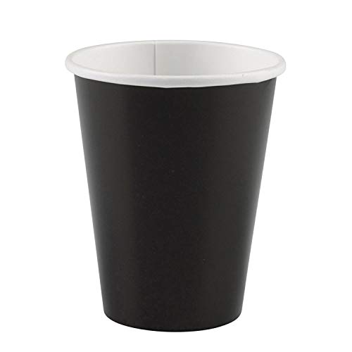 Amscan Durable Party Paper Cups, 9 oz, Jet Black, 12 Each