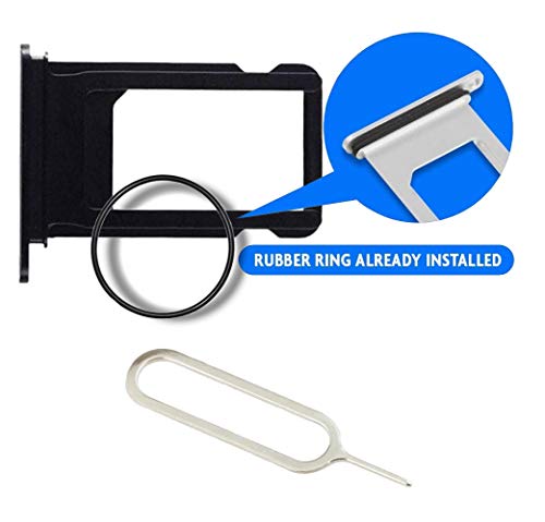 MMOBIEL SIM Card Tray Compatible with iPhone 12 Mini – SIM Slot Tray Holder – SIM Holder Replacement – Incl. SIM Card Removal Tool and Waterproof Rubber Seal Ring - Black