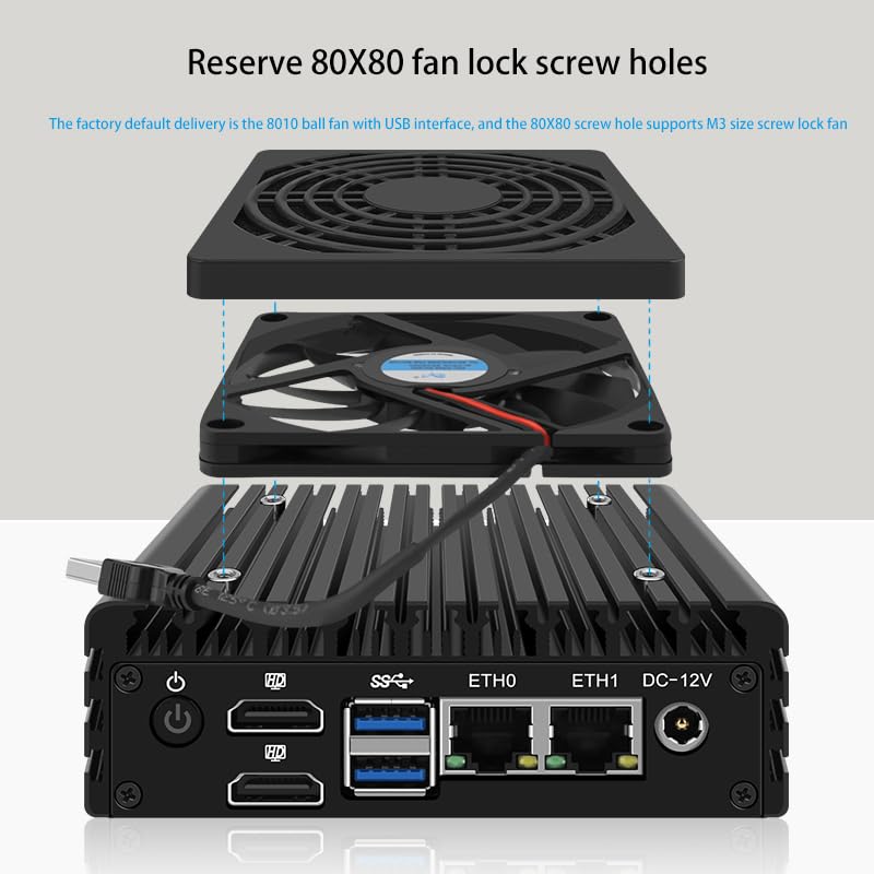 CWWK X86 P5 Fanless Mini PC Firewall Router 12th Gen Intel N100(Up to 3.40GHz) DDR5 4800MHz 2X i226-V 2.5G LAN HDMI2.1 Proxmox Server, No RAM NO SSD