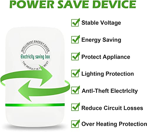 2 pcs Pro Power Saver Energy Saver Household Power Saver pro Electricity Saving Box 90V-250V Household Office Market Device Electric Smart US Plug 30KW (White)