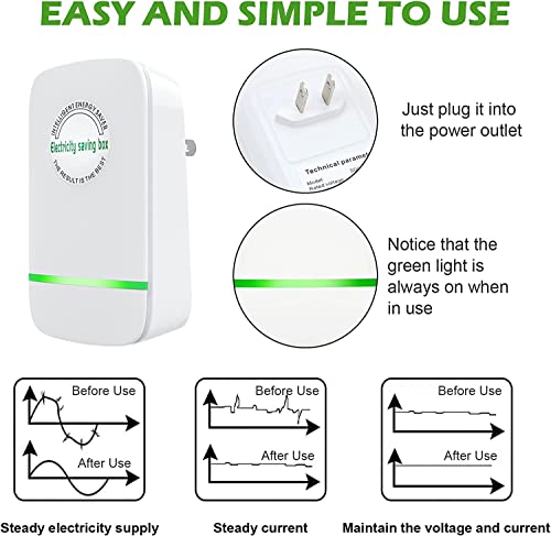 2 pcs Pro Power Saver Energy Saver Household Power Saver pro Electricity Saving Box 90V-250V Household Office Market Device Electric Smart US Plug 30KW (White)