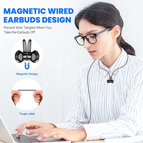 USB C Headphones for Samsung S22+ Ultra S23, Type C Headphones with Microphone HiFi Stereo Volume Control Magnetic in Ear Wired Earbuds for Galaxy A53 Flip 3 4 Pixel 7 Pro 6 6A OnePlus 11 10T Black