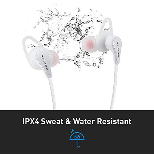Phiaton BT 120 NC Qualcomm Bluetooth Wireless Active Noise Cancelling Earbuds β Neckband Headphones with Inline Control and Microphones, BT Earphones with Noise Cancellation and IPX4 Water Resistant