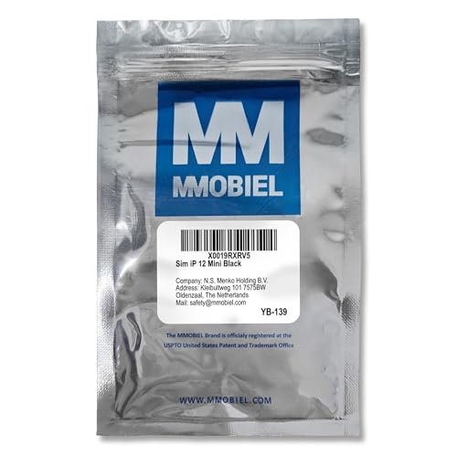 MMOBIEL SIM Card Tray Compatible with iPhone 12 Mini – SIM Slot Tray Holder – SIM Holder Replacement – Incl. SIM Card Removal Tool and Waterproof Rubber Seal Ring - Black