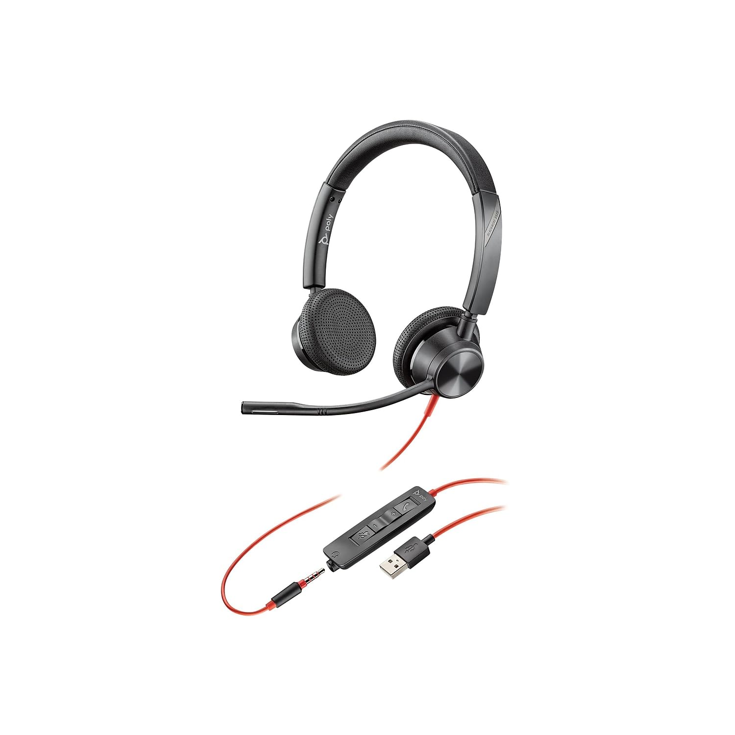 Plantronics Poly - Studio P5 Webcam with Blackwire 3325 Headset Kit Polycom - 1080p HD Professional Video Conferencing Camera & Stereo Audio Wired Headset USB-A - Certified for Zoom & Teams
