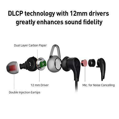 Phiaton BT 120 NC Qualcomm Bluetooth Wireless Active Noise Cancelling Earbuds β Neckband Headphones with Inline Control and Microphones, BT Earphones with Noise Cancellation and IPX4 Water Resistant