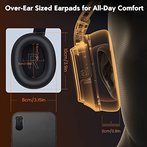 EKSA Truck Driver Bluetooth Headset with Microphone, Environmental Noise Cancelling Wireless Headphone, 99ft Long Wireless Range, Up to 30 Hours of Talk Time, Ultra-Large Soft Earmuff Trucker Headset