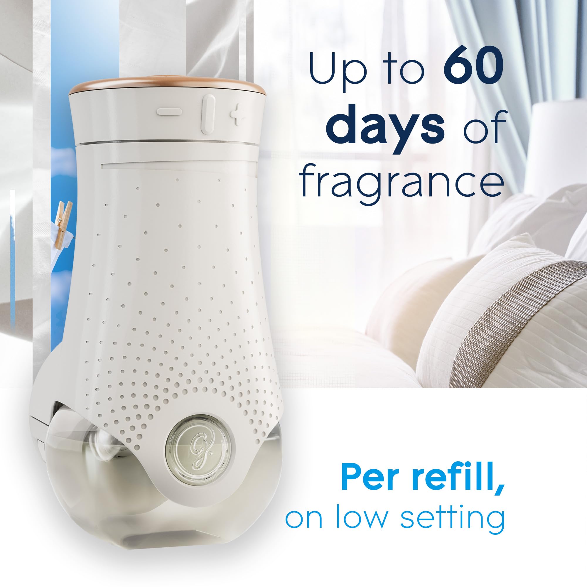 Glade PlugIns Refills Air Freshener Starter Kit, Scented and Essential Oils for Home and Bathroom, Clean Linen, 4.02 Fl Oz, 2 Warmers + 6 Refills