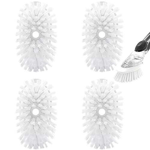 Dish Cleaning Soap Dispensing Brush Refills for OXO Dish Brush - 4 Pack Brush Head Replacement for Scrubber (White)ā¦