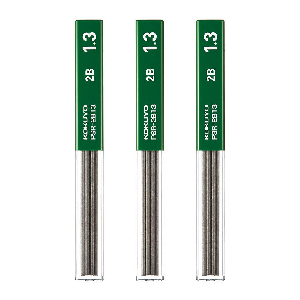KOKUYO Mechanical Pencil Lead, 1.3mm 2B (PSR-2B13-1P) 10 Leads- 3 Pack (Japan Import)