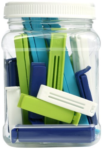 Linden Sweden Twixit! Bag Clips - Keep Food Fresh, Stop Spillage - Easily Date Stamp Frozen Bags - Chip Clips for Storage & Organizing - Microwave, Freezer & Dishwasher-Safe - BPA-Free - Set of 26
