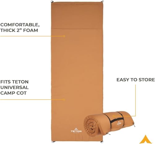TETON Sports Adventurer Camp Pad; Sleeping Pad for Car Camping Brown, Adventurer/75" x 24" x 2"