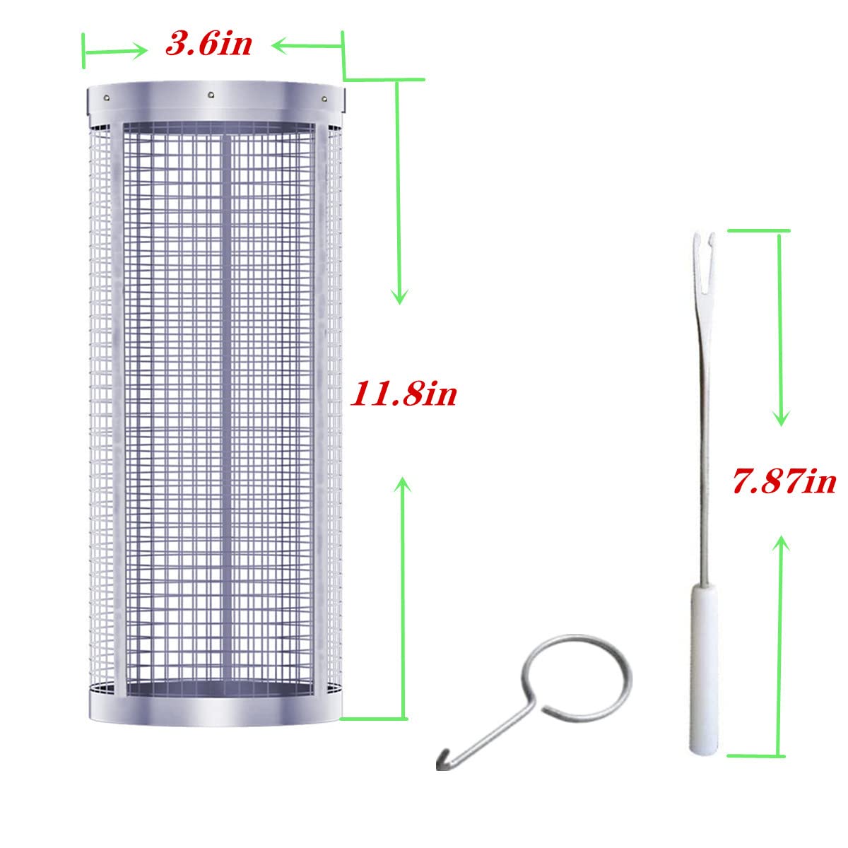 Ruggedized Rolling Grilling Basket-Round Stainless Steel BBQ Grill Mesh-Outdoor Portable Grill Baskets-cylindrical grilling baskets cylinders cylinders-Net Tube Barbecue Cage Picnic Grate Dragon(2PCS)