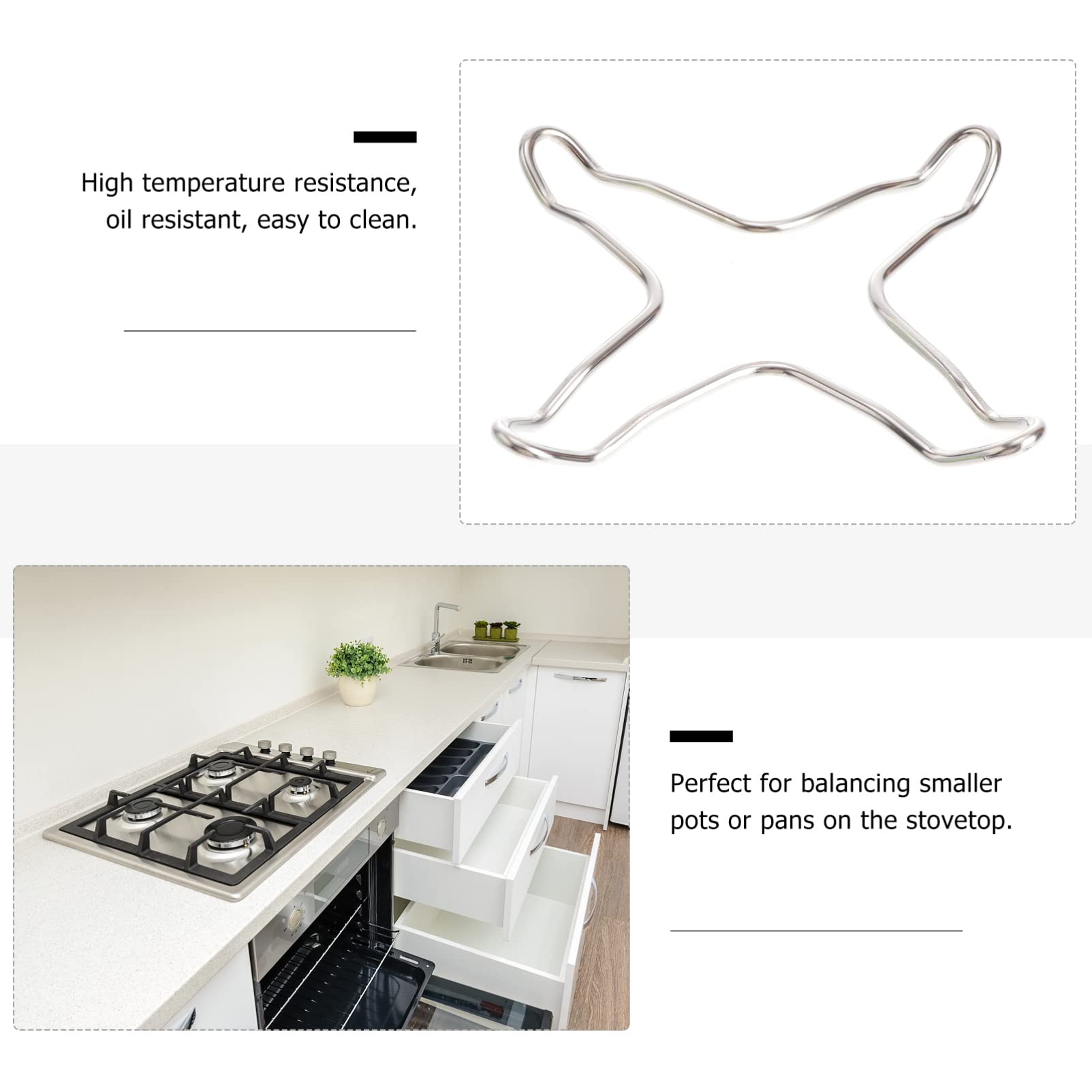 Stove Cooking Rack Kitchen Rack Stainless Steel Saucepan Stove Ring for Wok Kitchen Steam Rack Anti-scalding Wok Rack Stove Pan Stand Milk Pot Grate Burner Grate Cast Boiler Gas