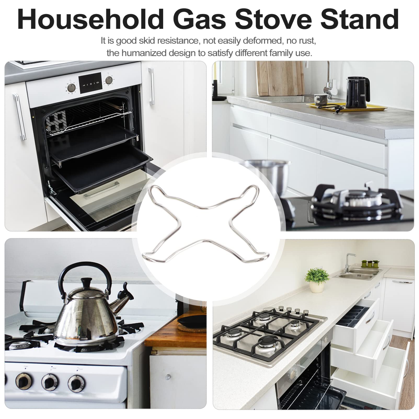 Stove Cooking Rack Kitchen Rack Stainless Steel Saucepan Stove Ring for Wok Kitchen Steam Rack Anti-scalding Wok Rack Stove Pan Stand Milk Pot Grate Burner Grate Cast Boiler Gas