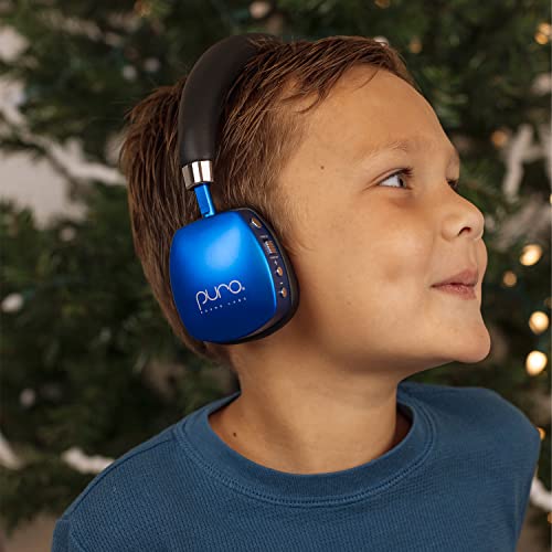 Puro Sound Labs PuroQuiets Volume Limited On-Ear Active Noise Cancelling Bluetooth Headphones β Lightweight Headphones for Kids with Built-in Microphone β Safer Sound Studio-Grade Quality (Dark Blue)