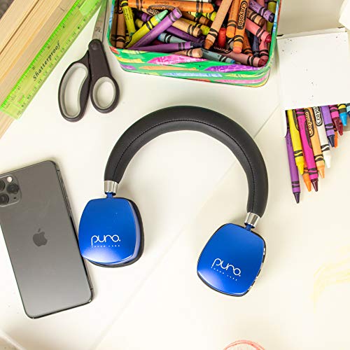 Puro Sound Labs PuroQuiets Volume Limited On-Ear Active Noise Cancelling Bluetooth Headphones β Lightweight Headphones for Kids with Built-in Microphone β Safer Sound Studio-Grade Quality (Dark Blue)