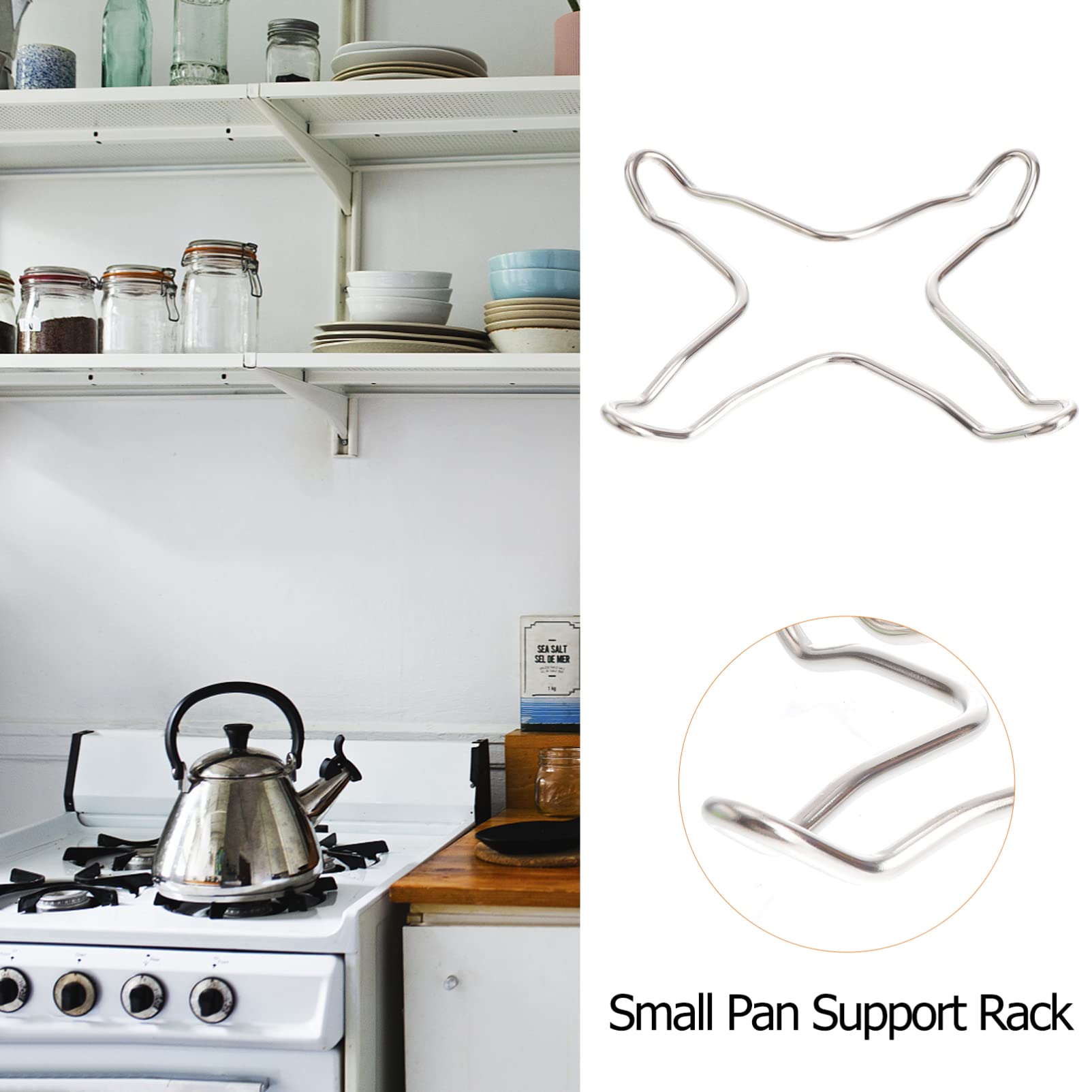 Stove Cooking Rack Kitchen Rack Stainless Steel Saucepan Stove Ring for Wok Kitchen Steam Rack Anti-scalding Wok Rack Stove Pan Stand Milk Pot Grate Burner Grate Cast Boiler Gas