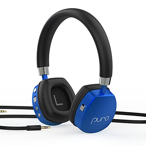 Puro Sound Labs PuroQuiets Volume Limited On-Ear Active Noise Cancelling Bluetooth Headphones β Lightweight Headphones for Kids with Built-in Microphone β Safer Sound Studio-Grade Quality (Dark Blue)