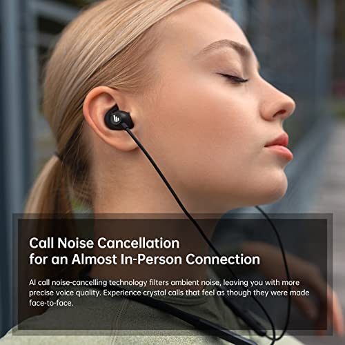 Edifier Bluetooth Wireless Active Noise Cancelling Earbuds β Neckband Headphones 13Hrs Playtime,IP55 Waterproof Stereo Earphones for Gym Running Compatible with iPhone and Android,W280NB Black
