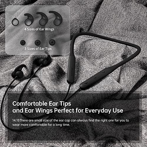 Edifier Bluetooth Wireless Active Noise Cancelling Earbuds β Neckband Headphones 13Hrs Playtime,IP55 Waterproof Stereo Earphones for Gym Running Compatible with iPhone and Android,W280NB Black