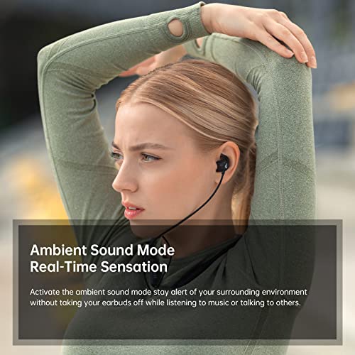 Edifier Bluetooth Wireless Active Noise Cancelling Earbuds β Neckband Headphones 13Hrs Playtime,IP55 Waterproof Stereo Earphones for Gym Running Compatible with iPhone and Android,W280NB Black