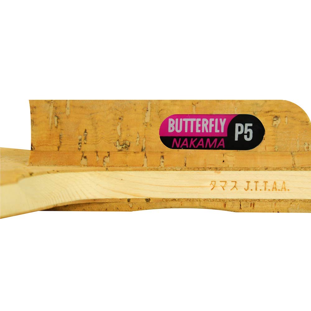 Butterfly Nakama P5 Japanese Penhold Table Tennis Racket | Nakama Series | Outstanding Control with Reliable Speed and Spin | Recommended for Beginning Level Players, red