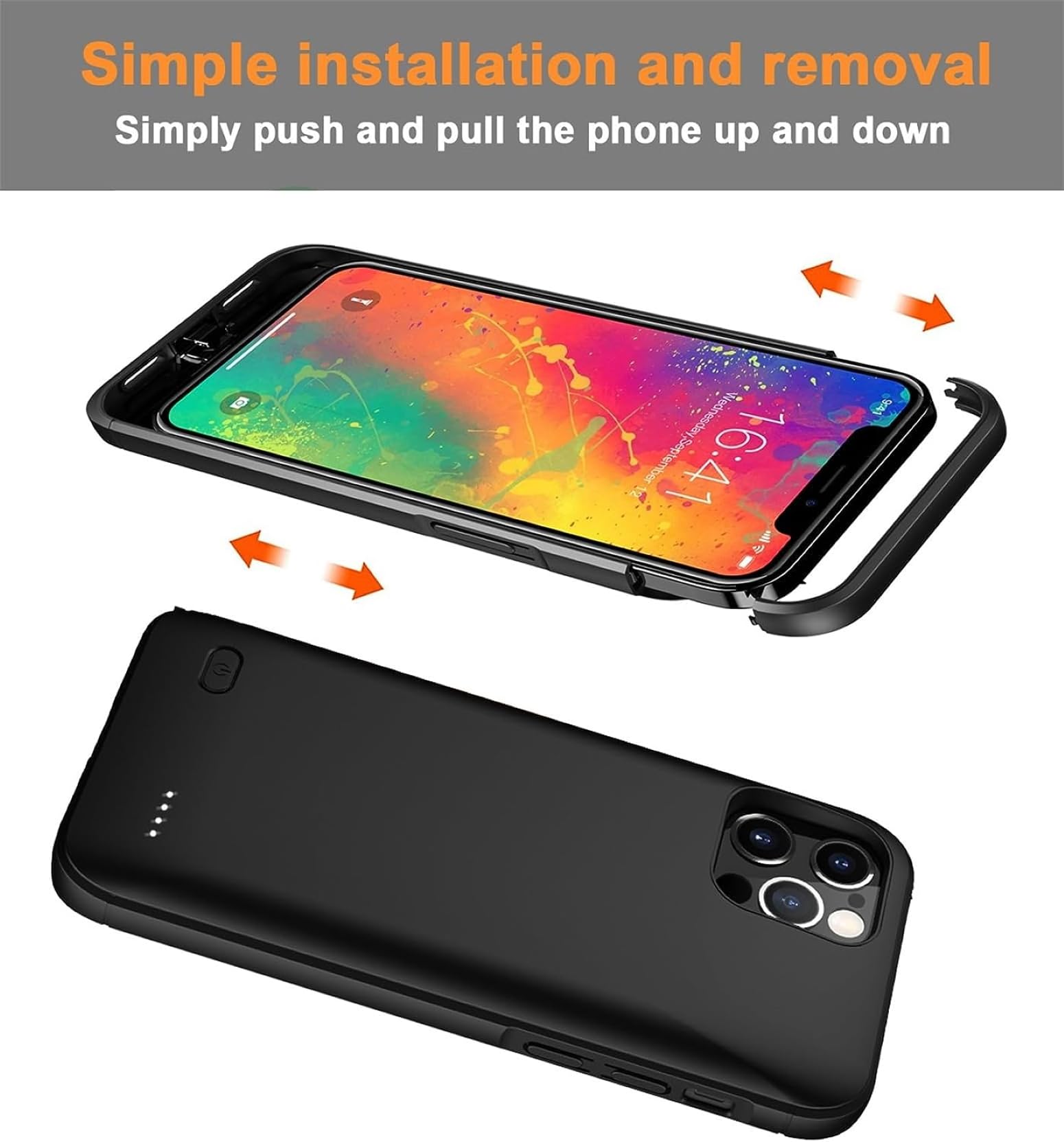 iCatchy Battery Case iPhone 12 Mini(5.4 inch), Large Capacity 8200mAh Ultra-Thin Portable 2-in-1 Charging and Protection Battery case,Compatible with iPhone 12 Mini Extended Battery Charger case