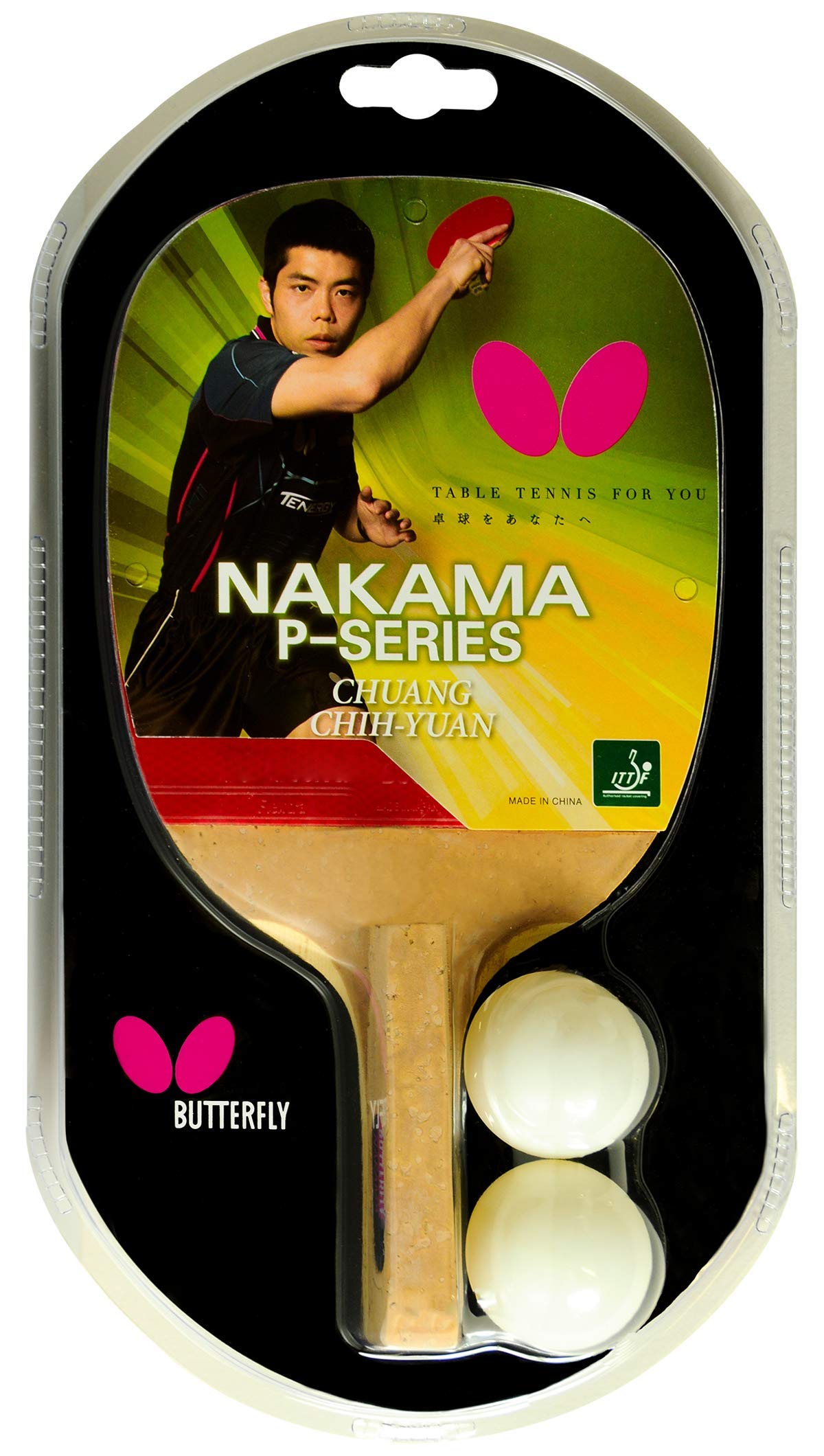 Butterfly Nakama P5 Japanese Penhold Table Tennis Racket | Nakama Series | Outstanding Control with Reliable Speed and Spin | Recommended for Beginning Level Players, red