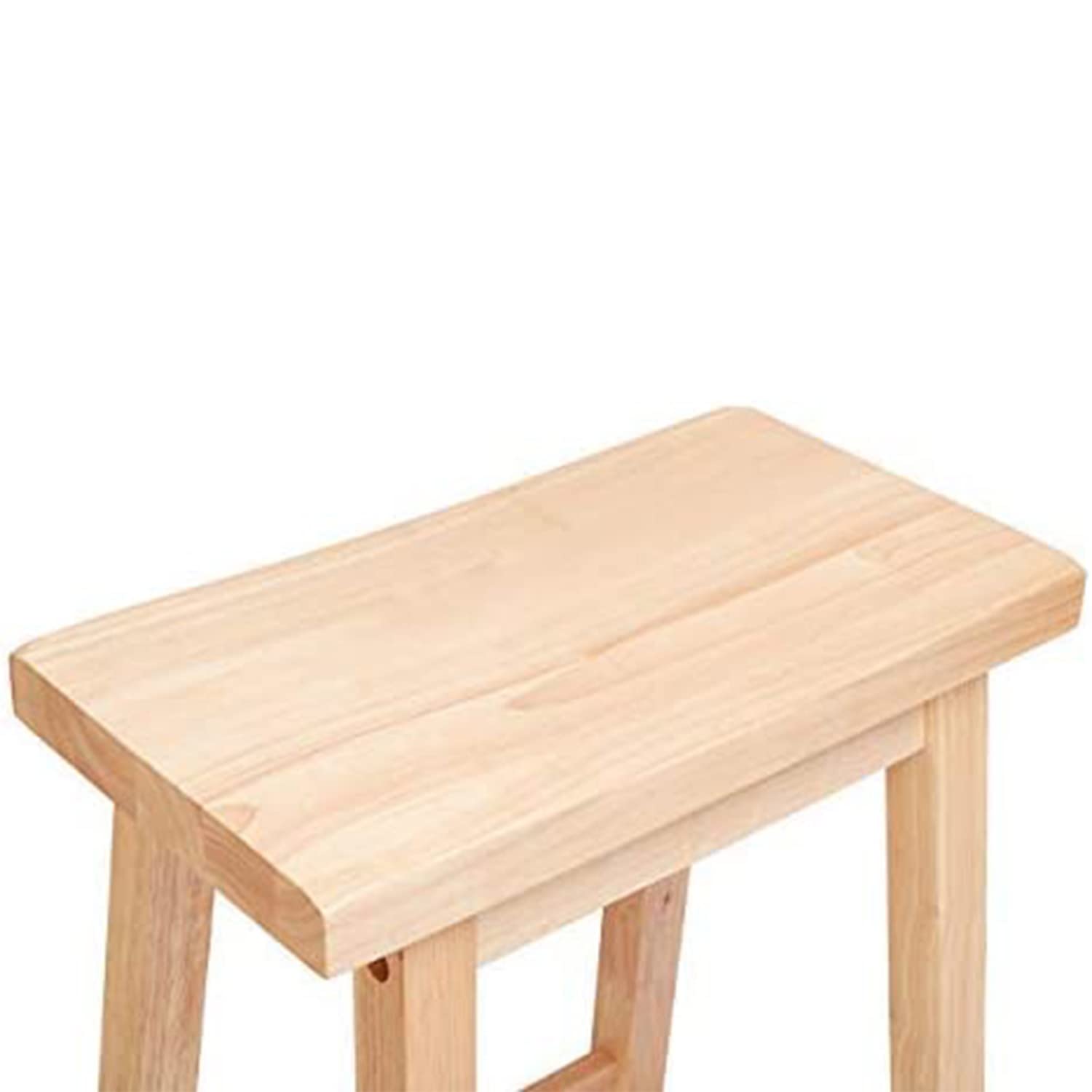 PJ Wood Classic Saddle Seat 29 Inch Tall Kitchen Counter Bar Stool for Homes, Dining Spaces, and Bars with Backless Seat, Natural