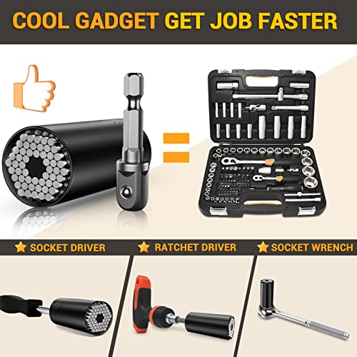 Stocking Stuffers for Men Keychain Multitool - Key Shaped Pocket EDC Tool Christmas Gifts for Men Women Dad Adult Husband Super Universal Socket Tool Gifts for Men, Christmas Stocking Stuffers for Hus