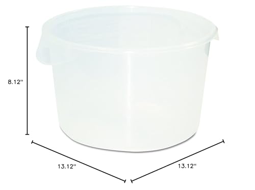 Rubbermaid 5726-24 12 qt Capacity, 13-1/8" Diameter x 8-1/8" Height, Clear Color, Polypropylene Round Storage Container (Pack of 1)