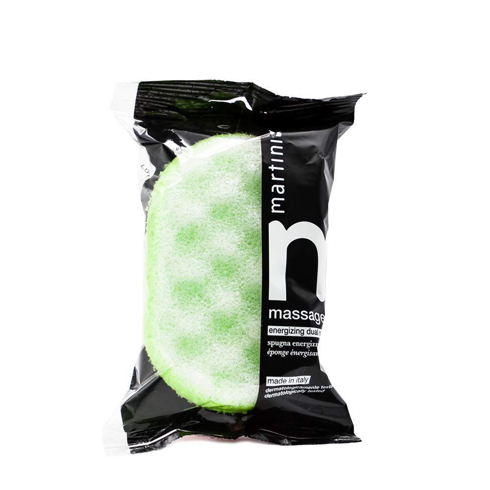 MartiniSPA Italian-Made 4-Pack Bath & Shower Sponge for Face & Body, Exfoliating Sponge for Men & Women, Dual Action Design, Dermatologically Tested – 1 of Each Color.