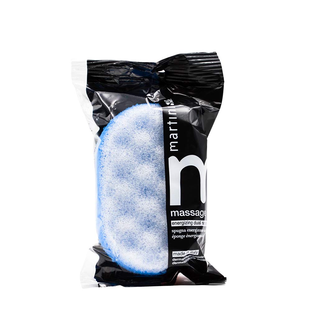 MartiniSPA Italian-Made 4-Pack Bath & Shower Sponge for Face & Body, Exfoliating Sponge for Men & Women, Dual Action Design, Dermatologically Tested – 1 of Each Color.