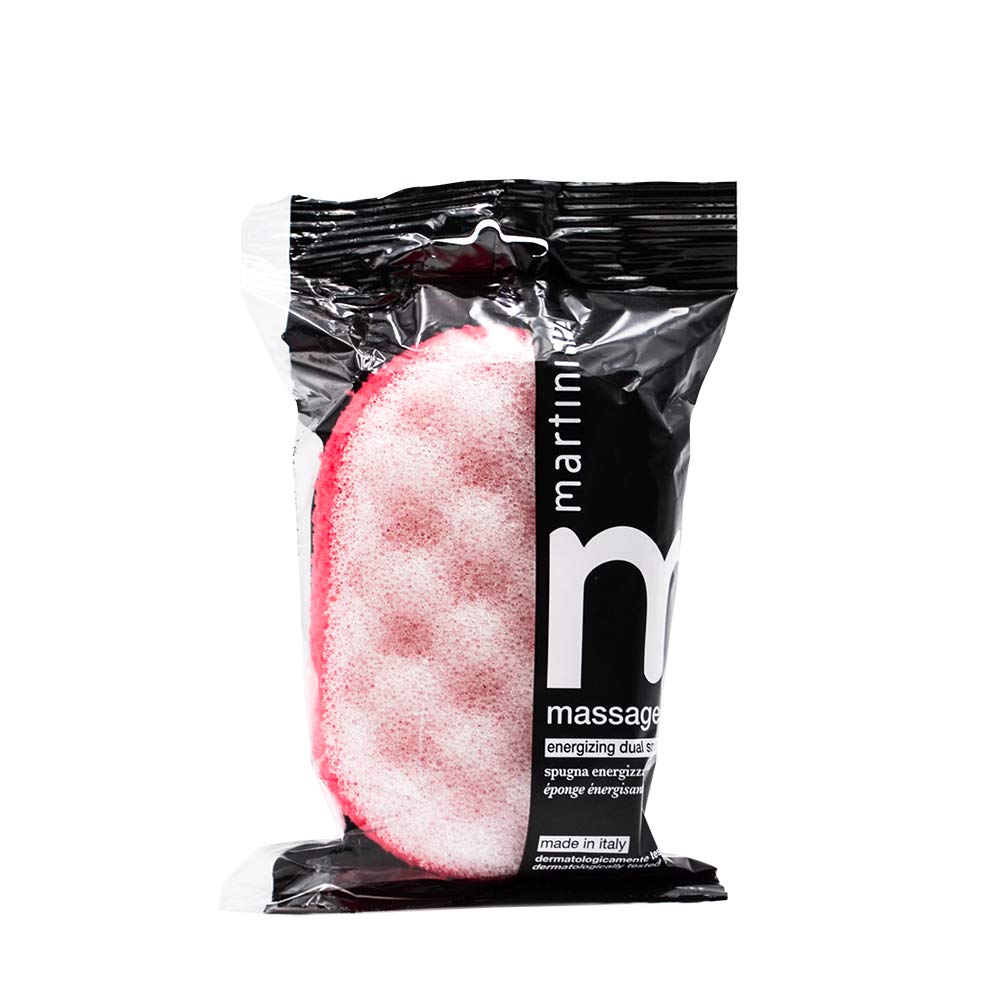 MartiniSPA Italian-Made 4-Pack Bath & Shower Sponge for Face & Body, Exfoliating Sponge for Men & Women, Dual Action Design, Dermatologically Tested – 1 of Each Color.