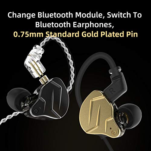 Earbuds Wired Headphones, 1BA+1DD Hybrid Technology in Ear Monitor HiFi Bass Noise Cancelling Earphone KZ ZSN Pro X (No mic,Black)