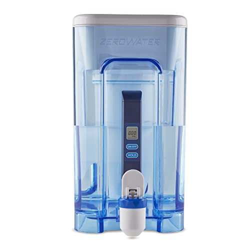 ZeroWater 22 Cup Ready-Read 5-Stage Water Filter Dispenser, NSF Certified to Reduce Lead and PFOA/PFOS, Instant TDS Read Out