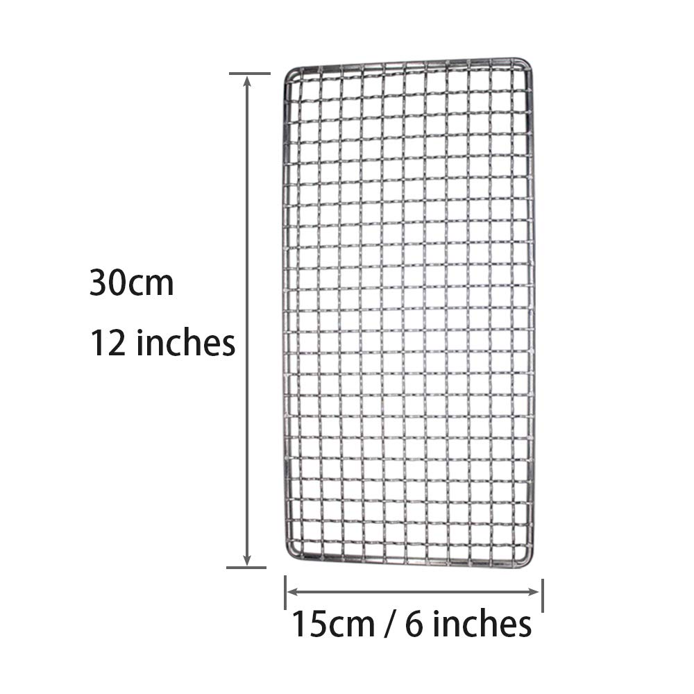 ZipSeven Camping Bushcraft Backpacker Grill Welded Stainless Steel Campfire Cooking Grate High Strength Outdoor Mesh Gear for Camping, Hiking, and Backpacking with Carrying Bag
