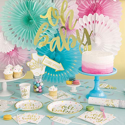 Foil Gold "Oh Baby" Luncheon Napkins 6.5", 16 Ct.