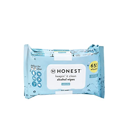The Honest Company Sanitizing Alcohol Wipes, Unscented, 50 Count (Pack of 3)