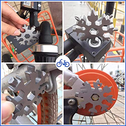 Halovin 3PCS 18-in-1 Snowflake Multi-tool, Stainless Steel Snowflake Multitool Snowflake Tool Card for Him Husband Men Boyfriend Boys, Christmas New Year's Friends Gift for Outdoor Cycling, Camping